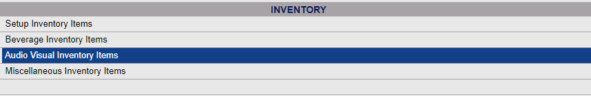 Audio Visual Inventory Items