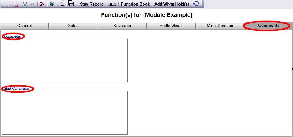 Functions Screen