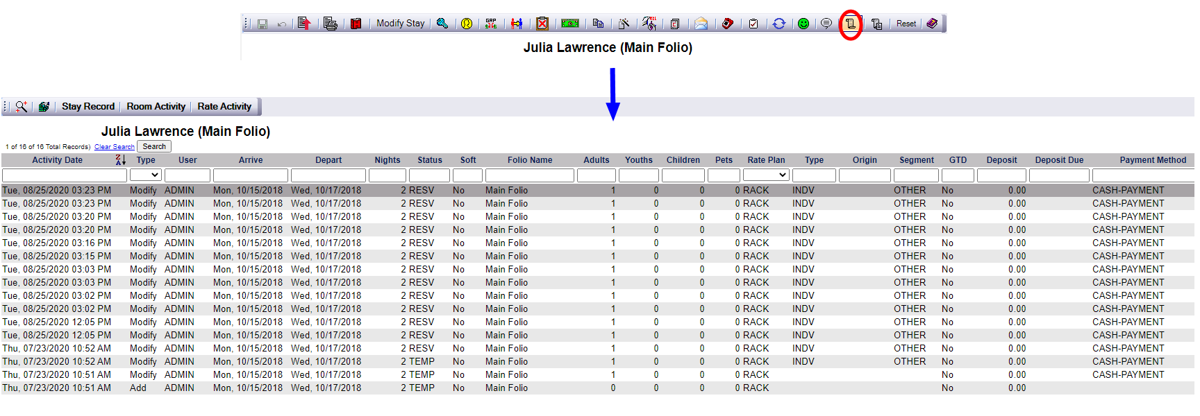 Stay Activity Log