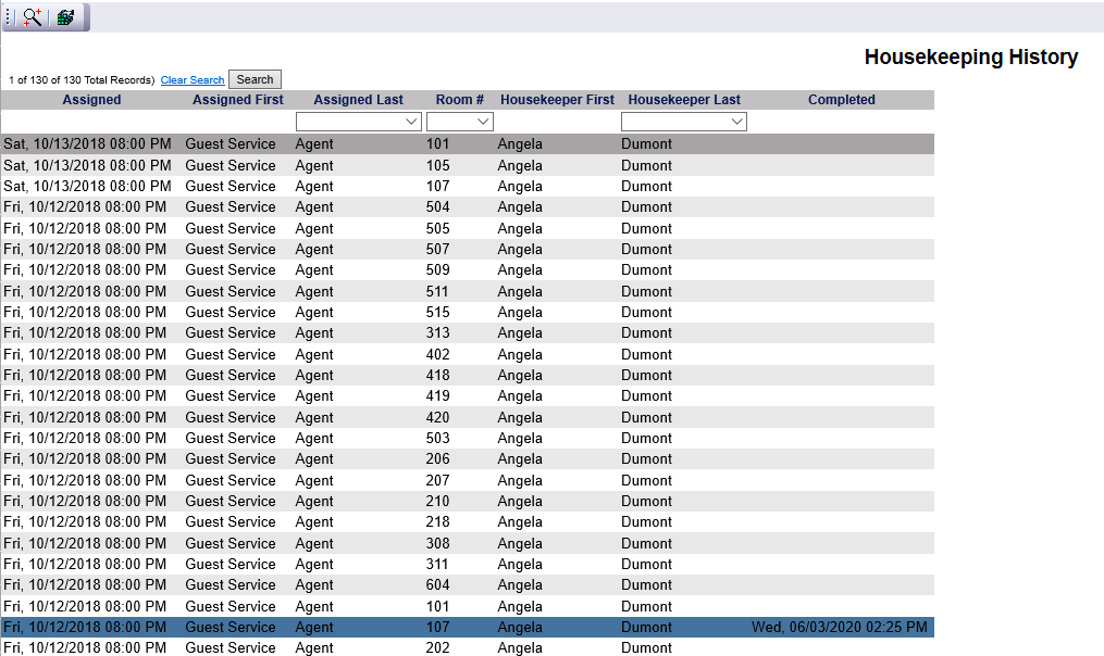 Housekeeping History