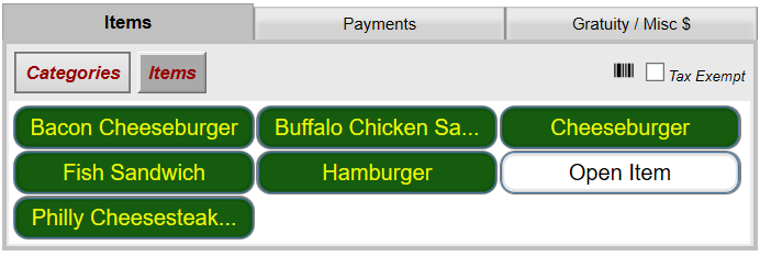 Add, Remove or Reorder Menu Items from an Open Check