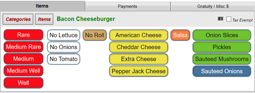 Add, Remove or Reorder Menu Items from an Open Check