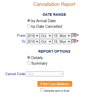Cancellation Report
