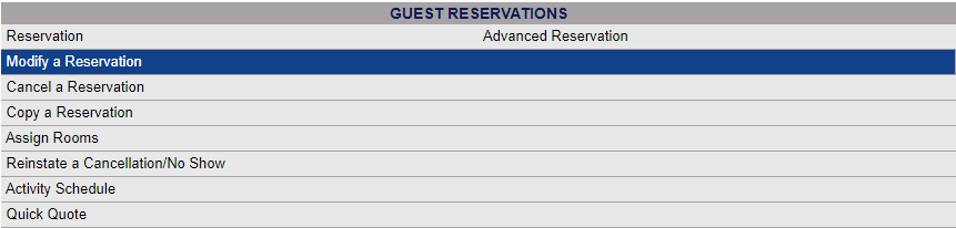 Modify a Reservation