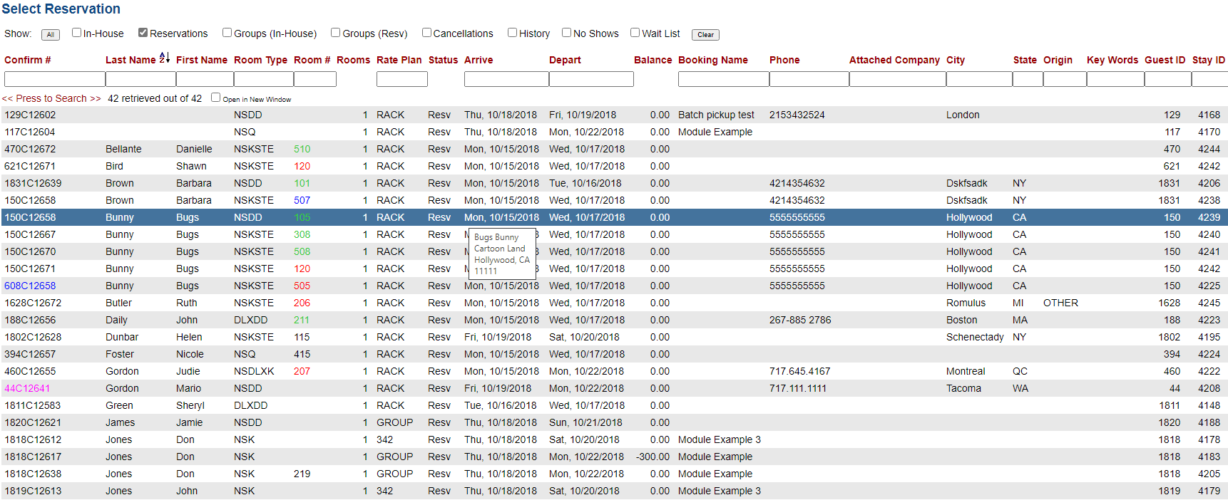 Modify a Reservation