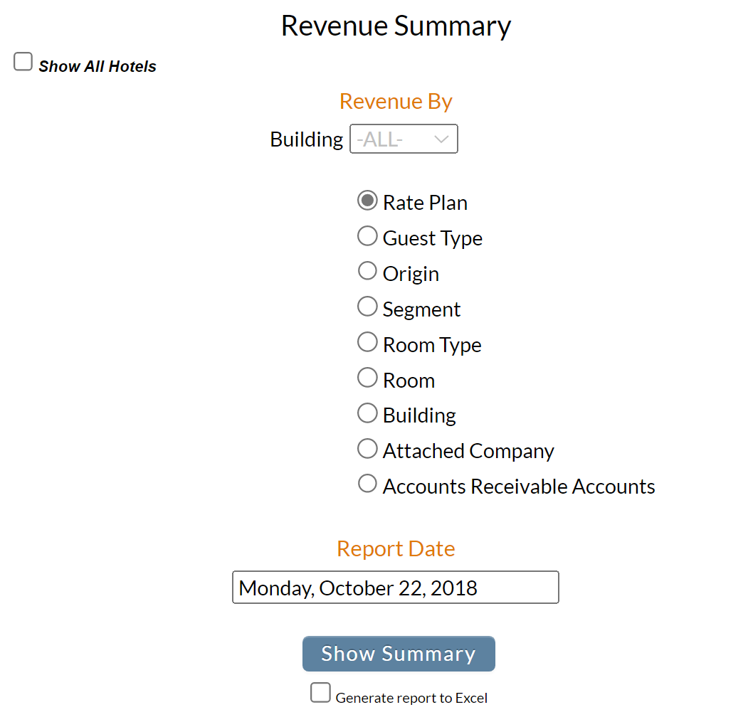 Revenue Summary Report