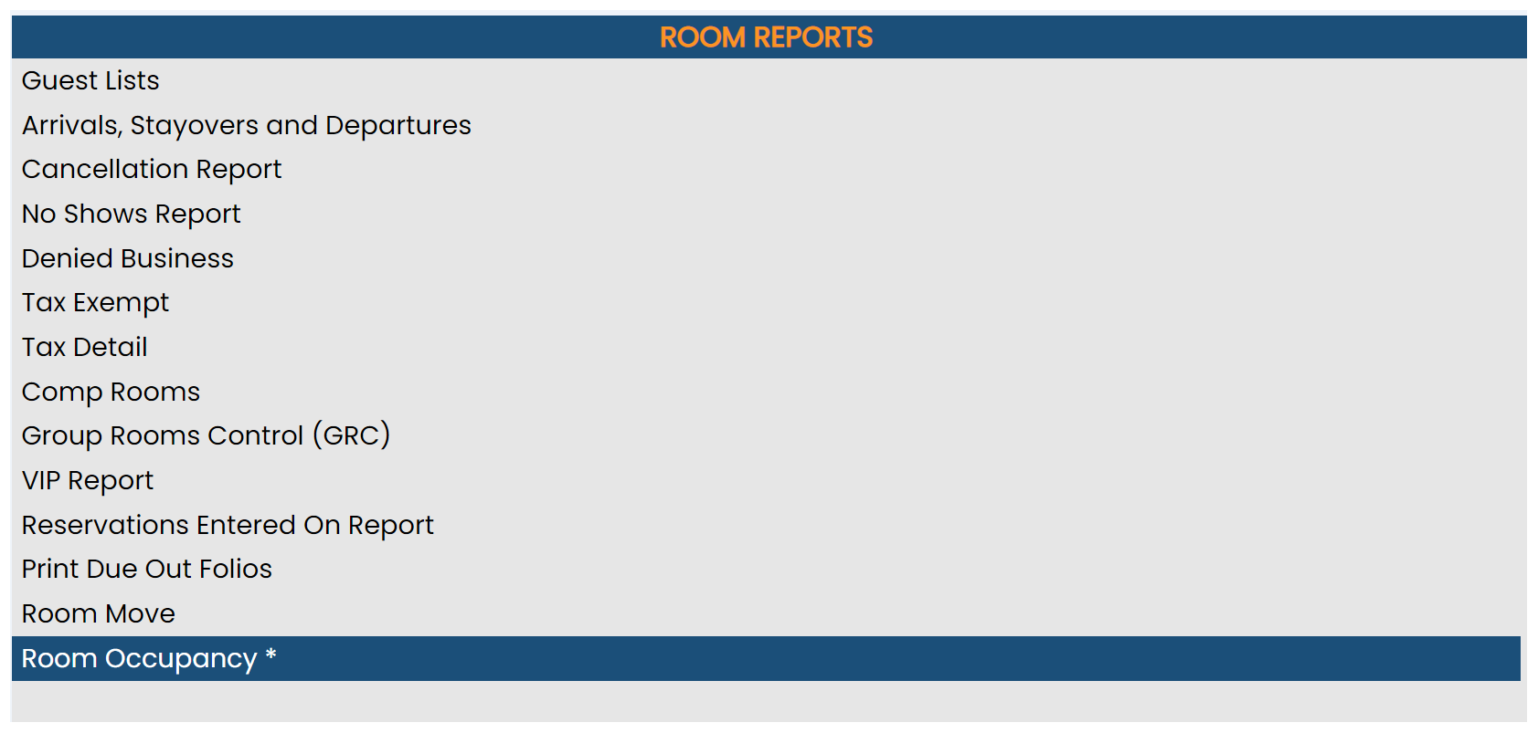 Room Occupancy Report