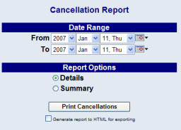 Cancellation Report